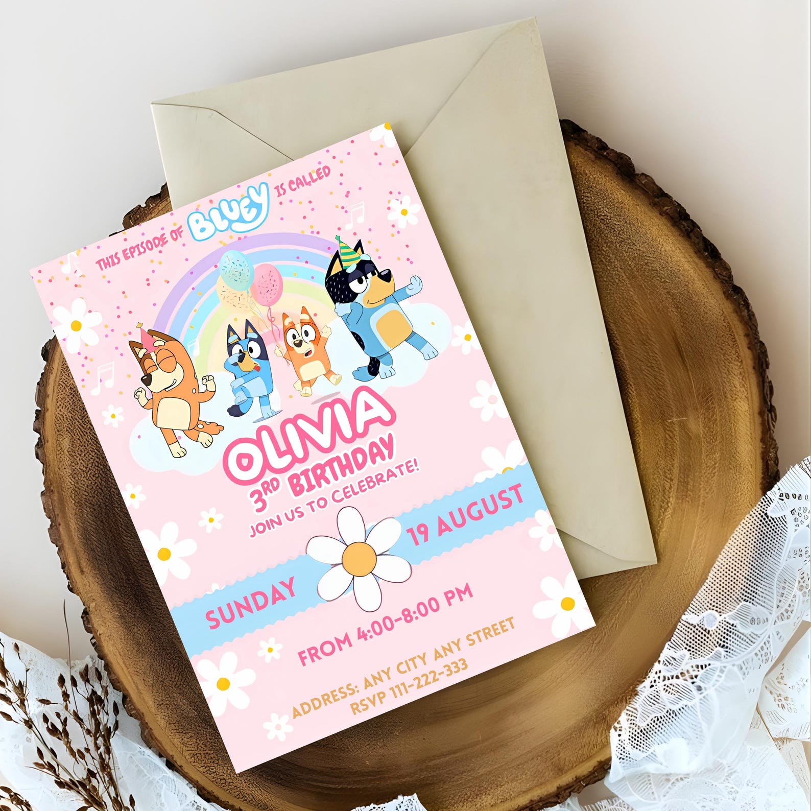 Bluey Birthday Invitation, Editable Canva Template (digital Download ...