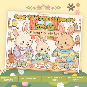 Cozy Easter Bunny Family Coloring & Activity Book - Etsy