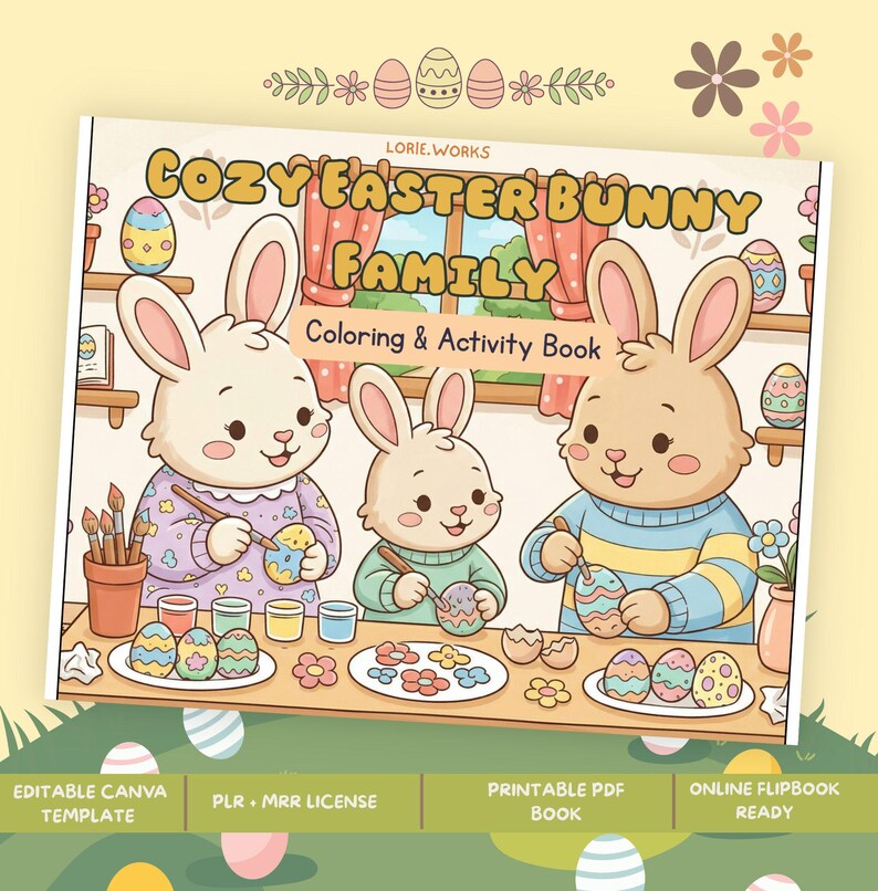 Cozy Easter Bunny Family Coloring & Activity Book - Etsy