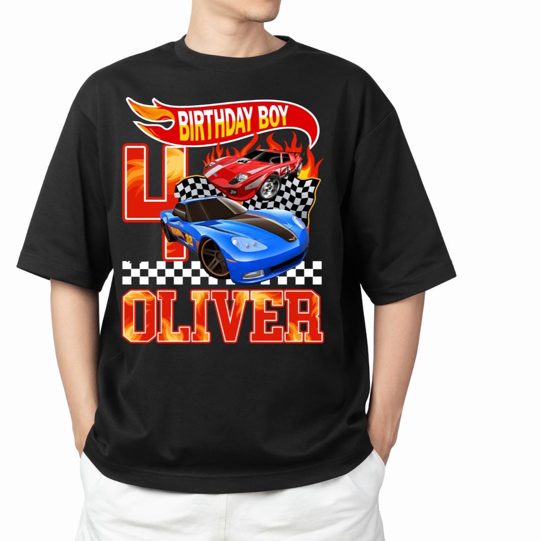 Race Car Birthday PNG, 4th Birthday Boy PNG Design, Oliver 4th Birthday ...