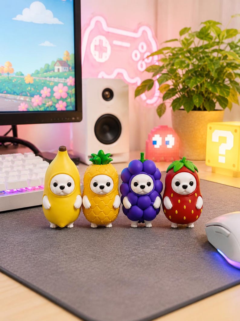 Fruit Pibble Figurines, Chill Dog, Pibble Meme Fruit Figurines, Viral ...