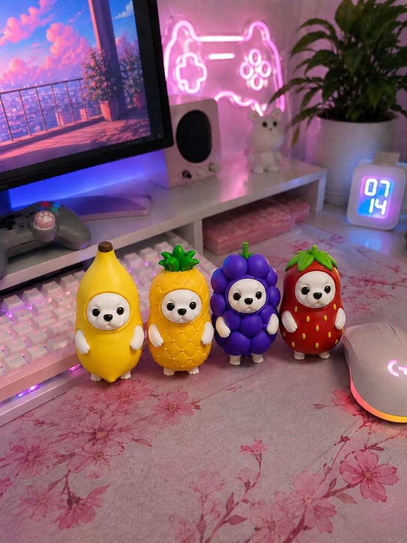 Fruit Pibble Figurines, Chill Dog, Pibble Meme Fruit Figurines, Viral ...