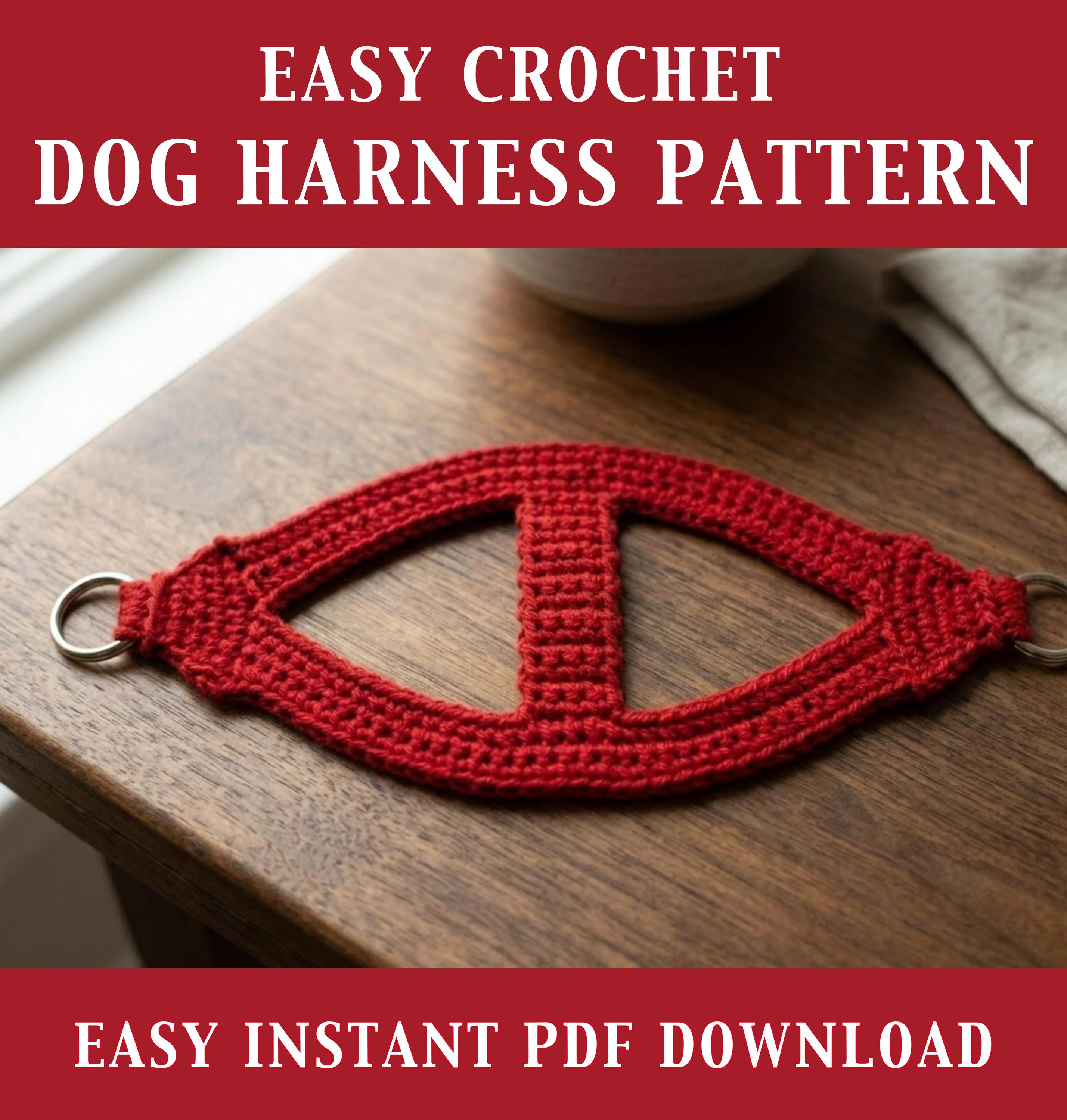 Crochet Dog Harness Pattern PDF, Small Dog Gift Crochet, Puppy Harness ...