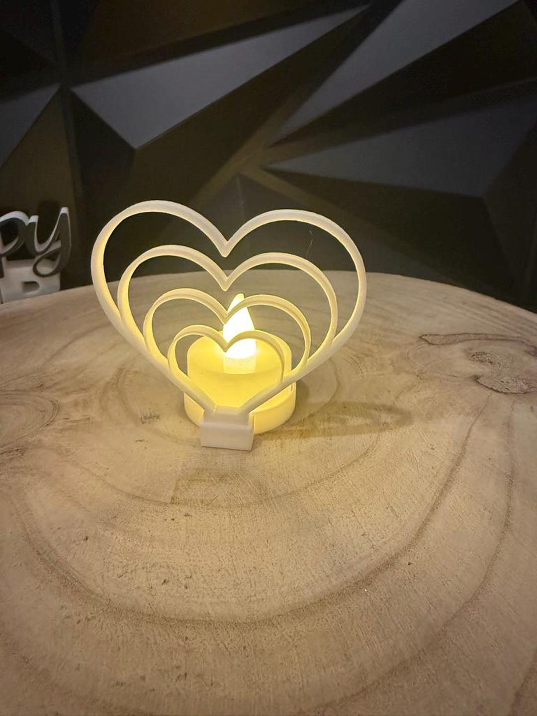 LED Heart-shaped Tealight Holder | Gift With Light | Romantic Decor ...