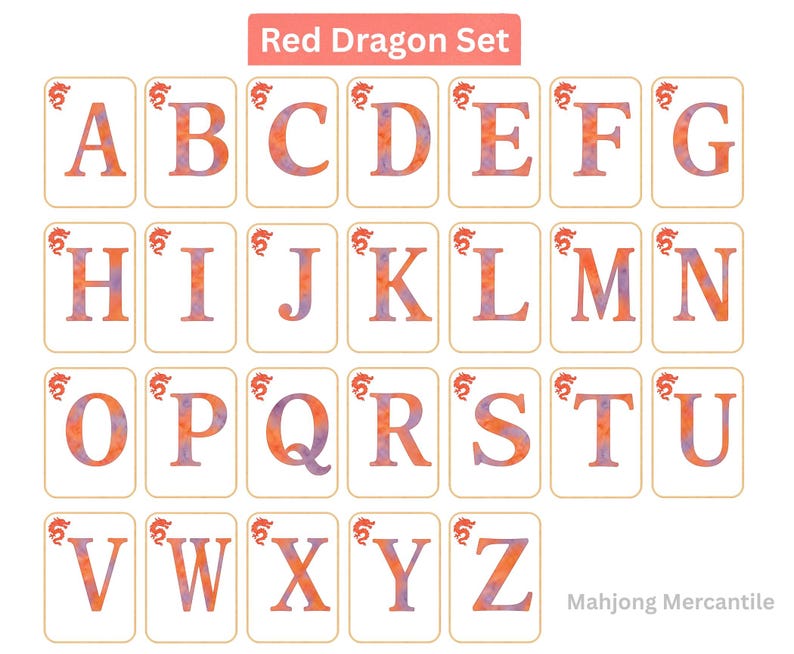 Mahjong Alphabet A–Z | Mahjong Tile Letters PNG | Digital Download ...