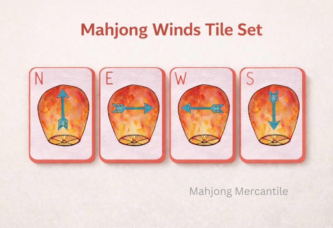 Mahjong Winds Tile Set Printable | East South West North | Digital ...