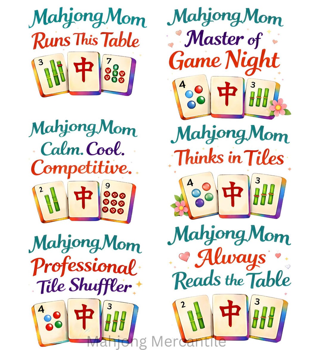 Funny Mahjong Mom Quotes PNG | Game Night Gift (digital Download) - Etsy