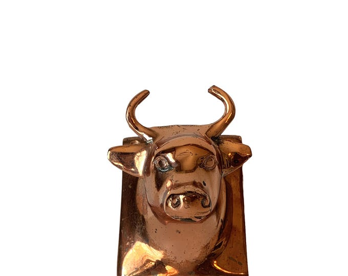 Vintage Copper Metal Wall Hook - Bull With Horns - Made in Korea - Etsy