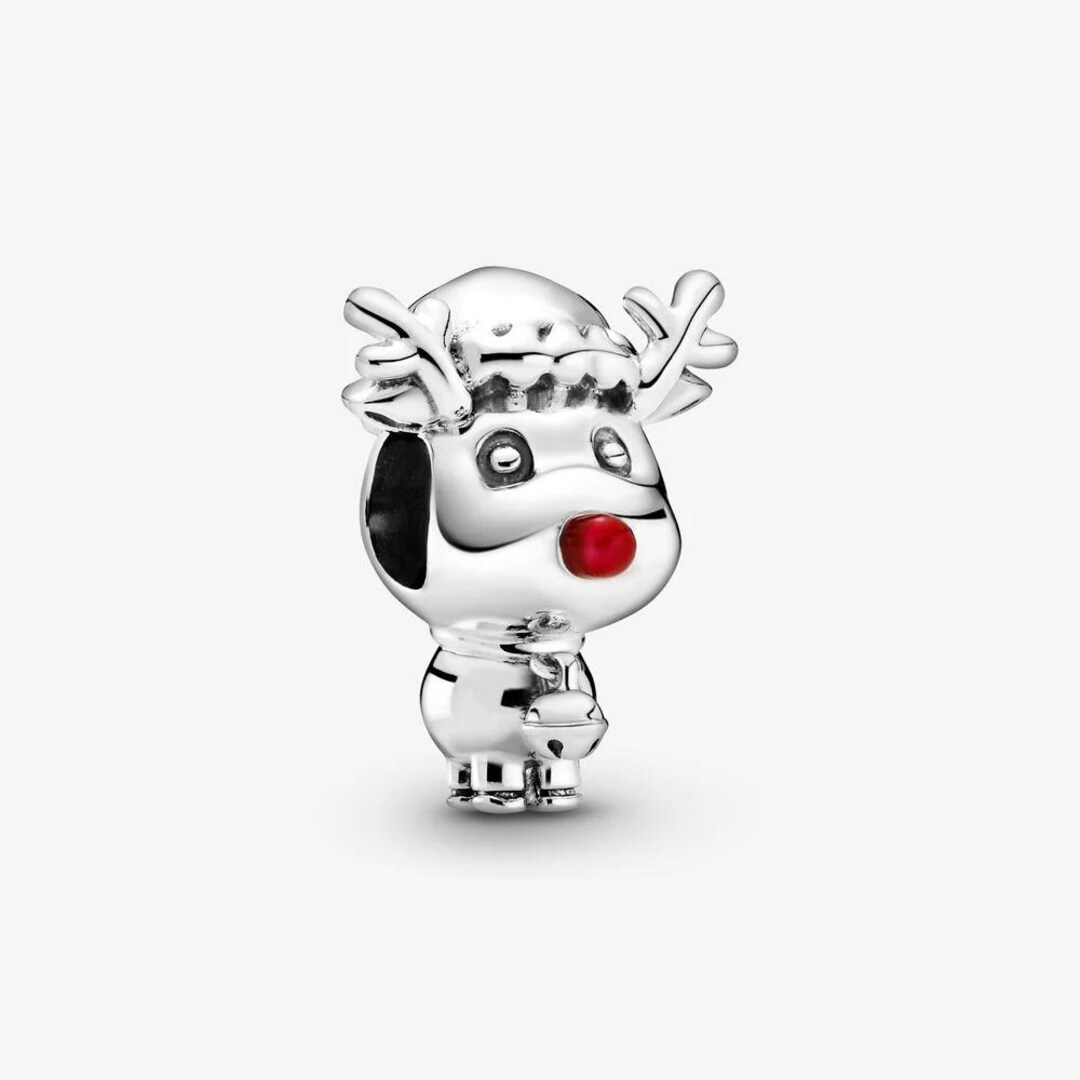 Silver Pandora Rudolph the Red Nose Reindeer Charm - Etsy