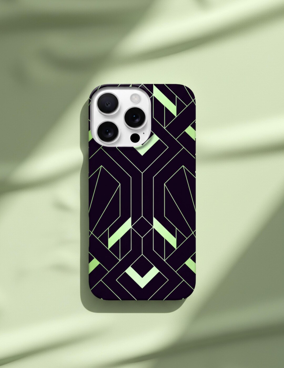 Art Deco iPhone Case - Gatsby Glam Black Green Geometric Pattern ...