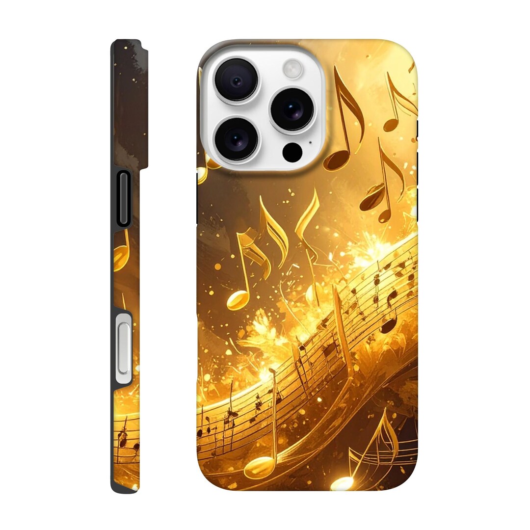 Stylish Gold Music Notes iPhone Case - Tough Dual-layer Protection - Etsy