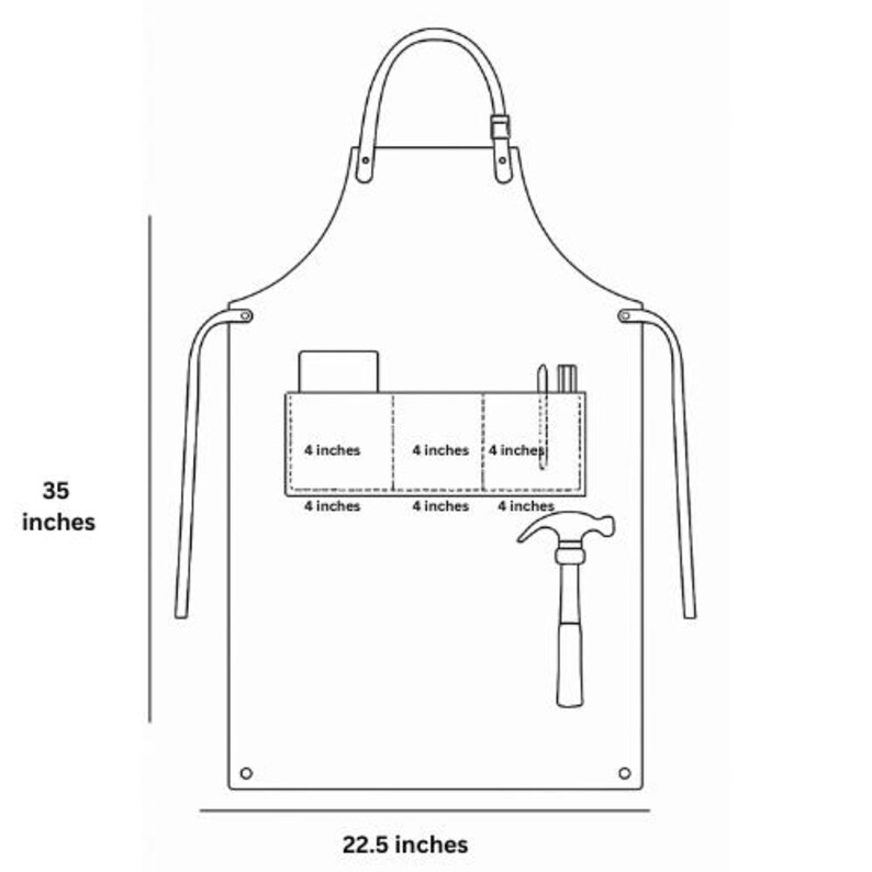 Handmade Brown Leather Work Apron: Heavy Duty Tool Apron With Pocket - Etsy