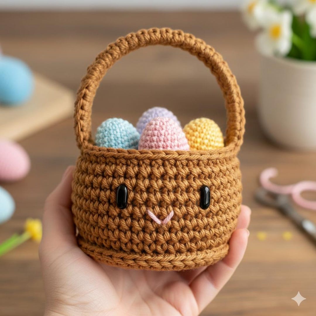 Crochet Easter Egg Basket Plushie Pattern – Amigurumi Stuffed Toy (PDF ...