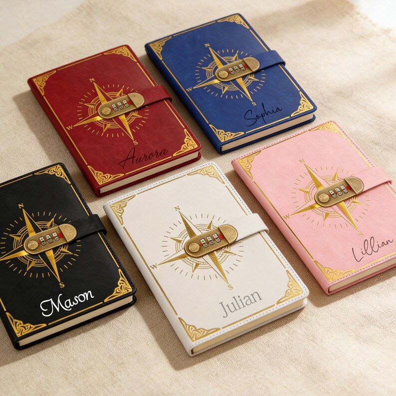 Personalized Password Journal,custom A5 PU Leather Notebook,gold ...
