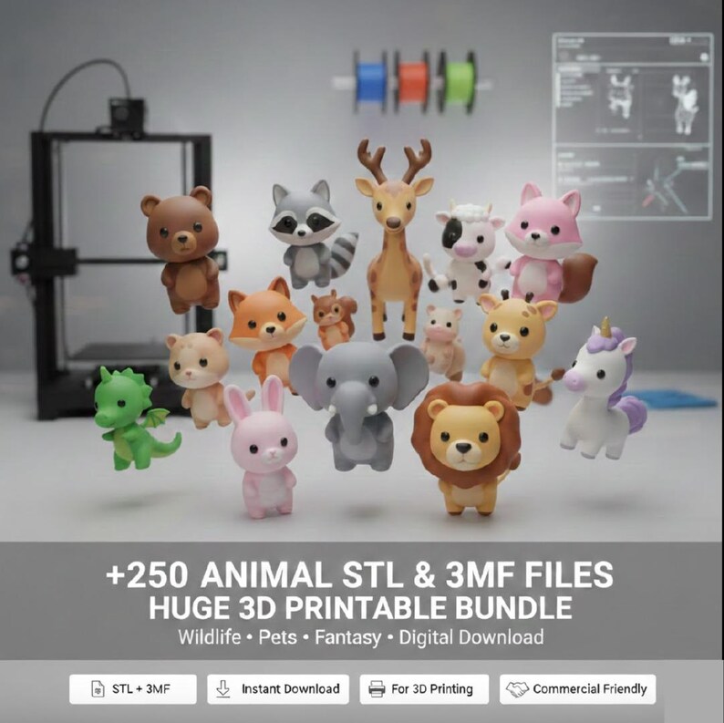 250+ 3D Printable Flexi Animal Files STL/3MF Huge Animal Bundle ...