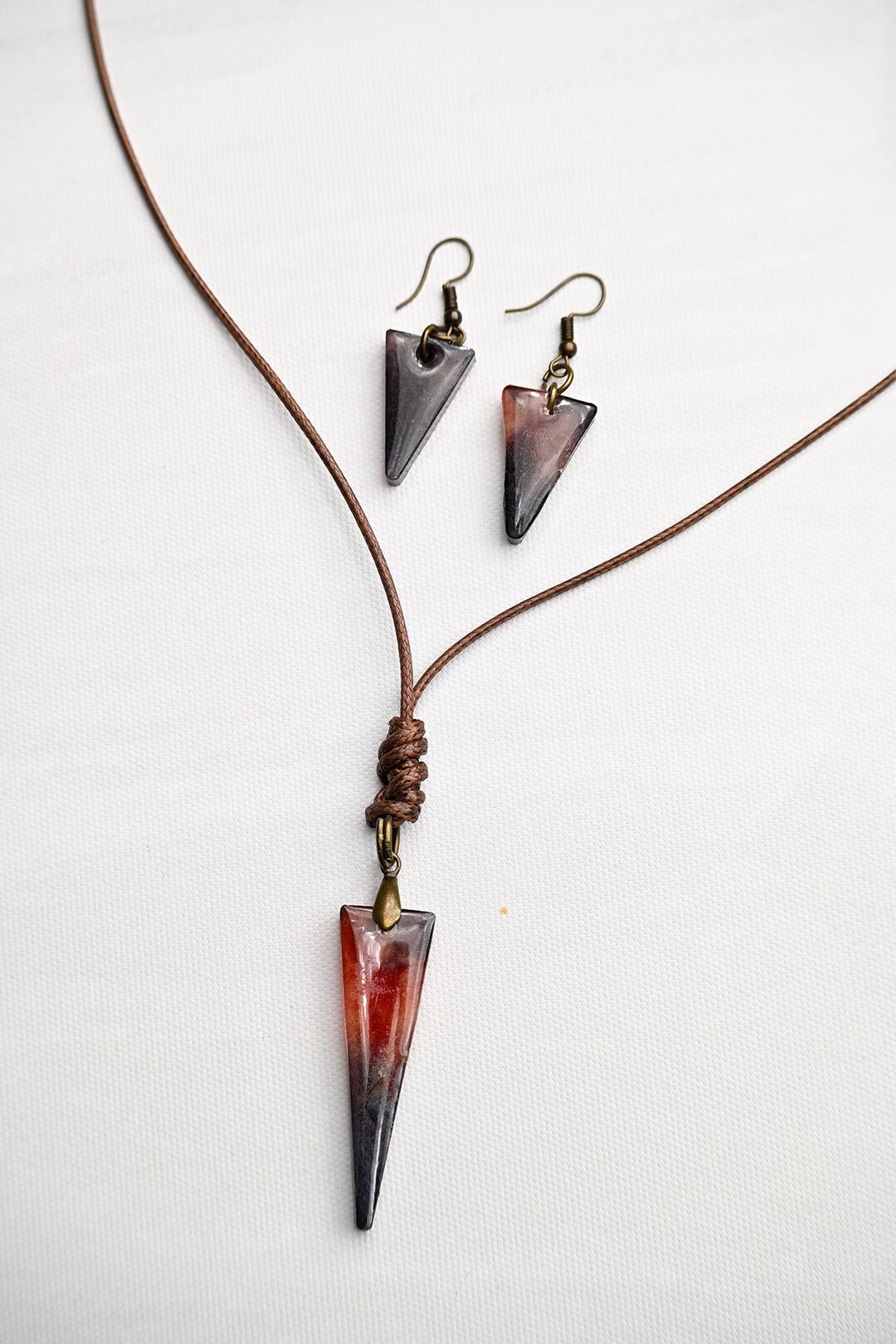 Grounding Ritual Set – Handmade Necklace Earrings Set – Earth & Fire ...