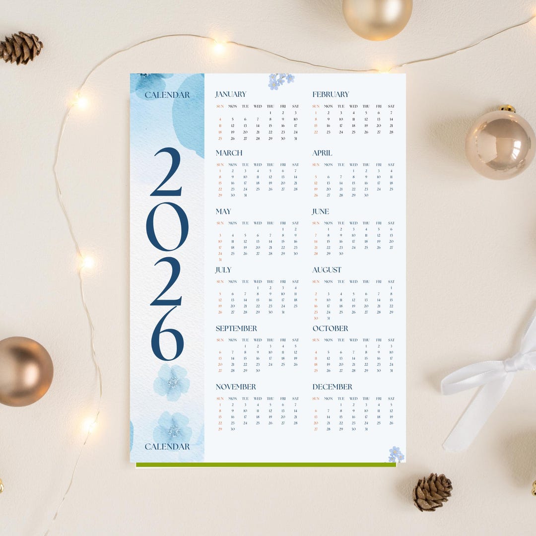 Floral Wall Calendar 2026, Botanical Art, Monthly Planner, Yearly ...