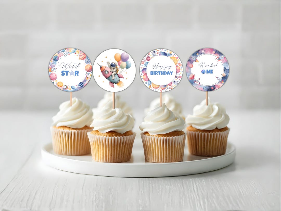 Editable Outer Space Cupcake Toppers – Outer Space Birthday Party ...