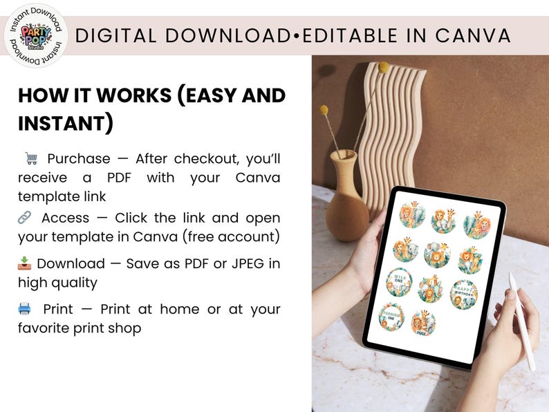 Editable Safari Cupcake Toppers – Wild One Birthday Party – Jungle ...