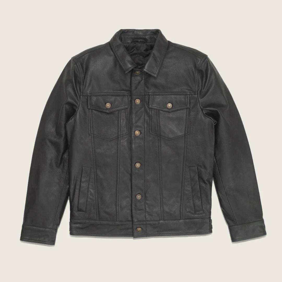 Driggs Leather Jacket , 100% Real Full Grain Natural Cowhide - Etsy