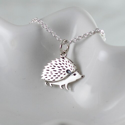 Personalized Sterling Silver Hedgehog Charm Necklace 925 - Etsy