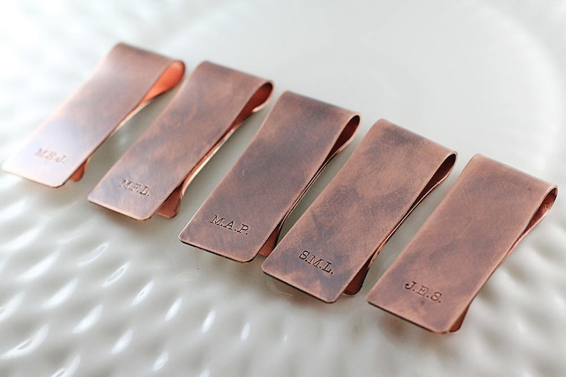 Custom Copper Money Clip – Personalized Rustic Monogram Gift - Etsy