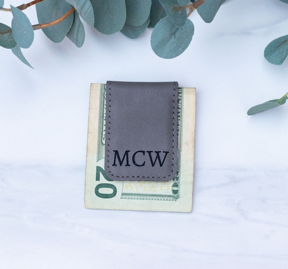 Custom leather money clip Personalized money clip Gift for | Etsy