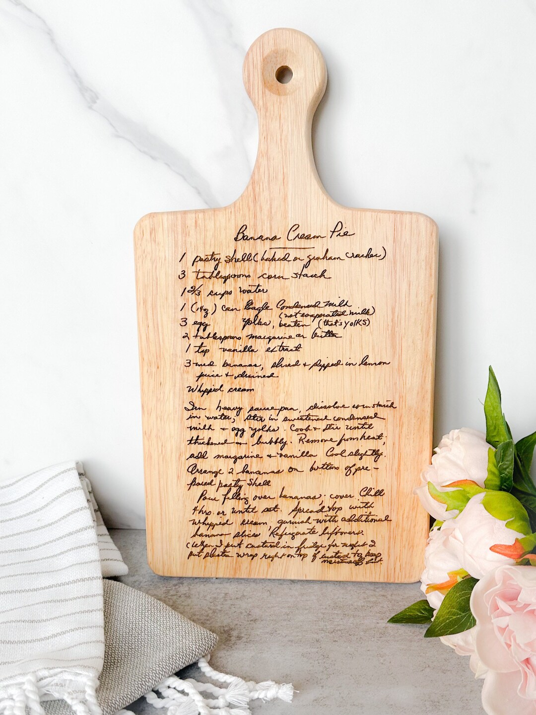 Handwritten Recipe Cutting Board – Custom Engraved Wood Charcuterie - Etsy