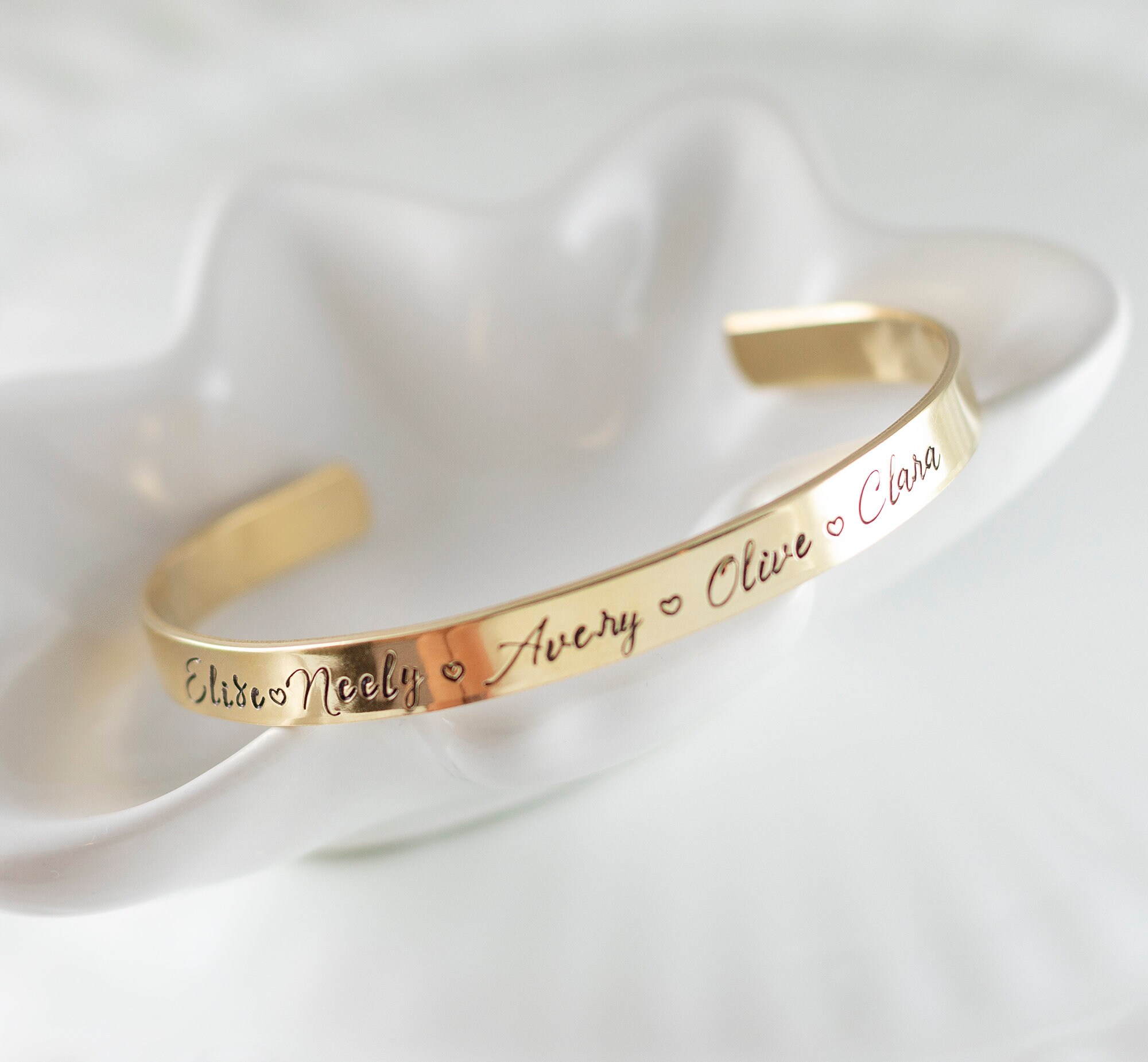 Personalized skinny cuff bracelet Name bracelet Mom | Etsy