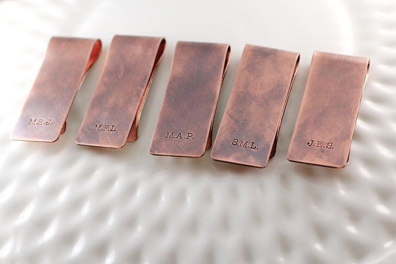 Custom Copper Money Clip – Personalized Rustic Monogram Gift - Etsy