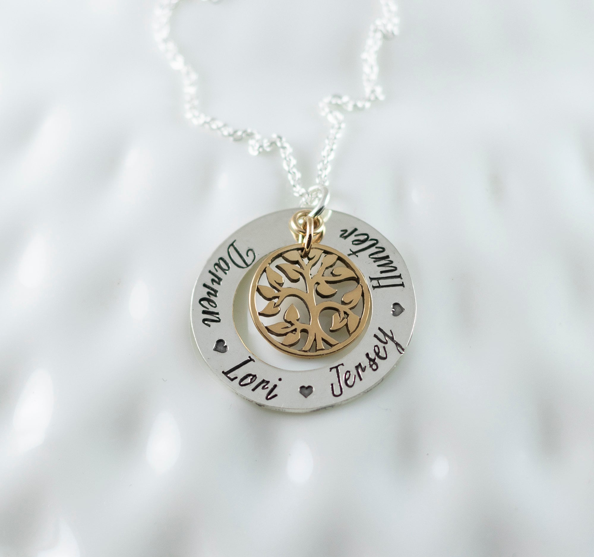 Hand stamped necklace Personalized jewelry Sterling silver | Etsy