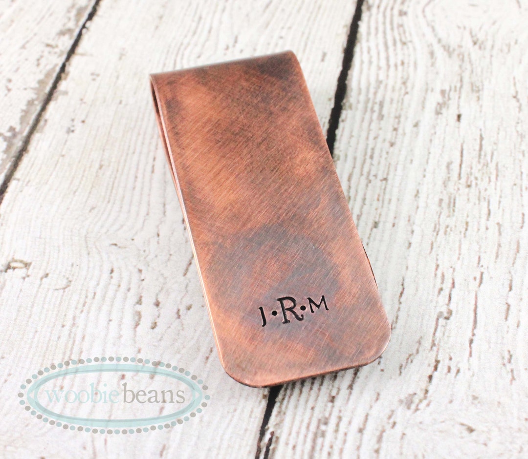 Custom Copper Money Clip – Personalized Monogram, Rustic Gift - Etsy