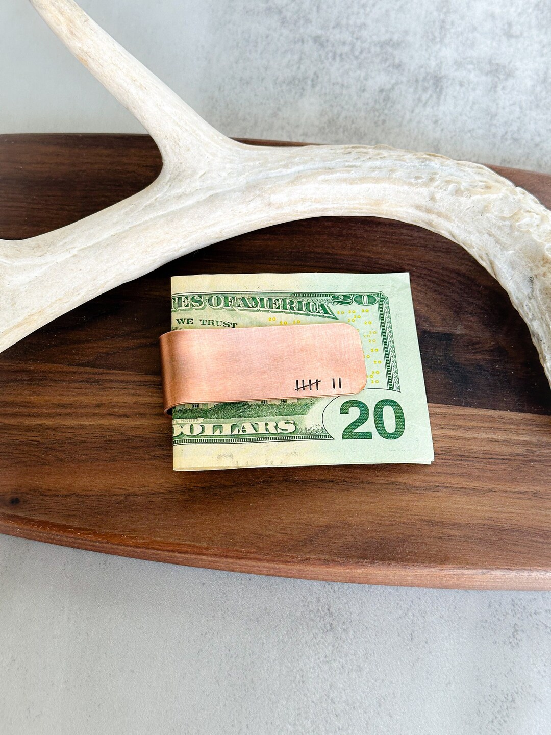 Personalized Copper Money Clip, 7th Anniversary Gift, Rustic Tally ...