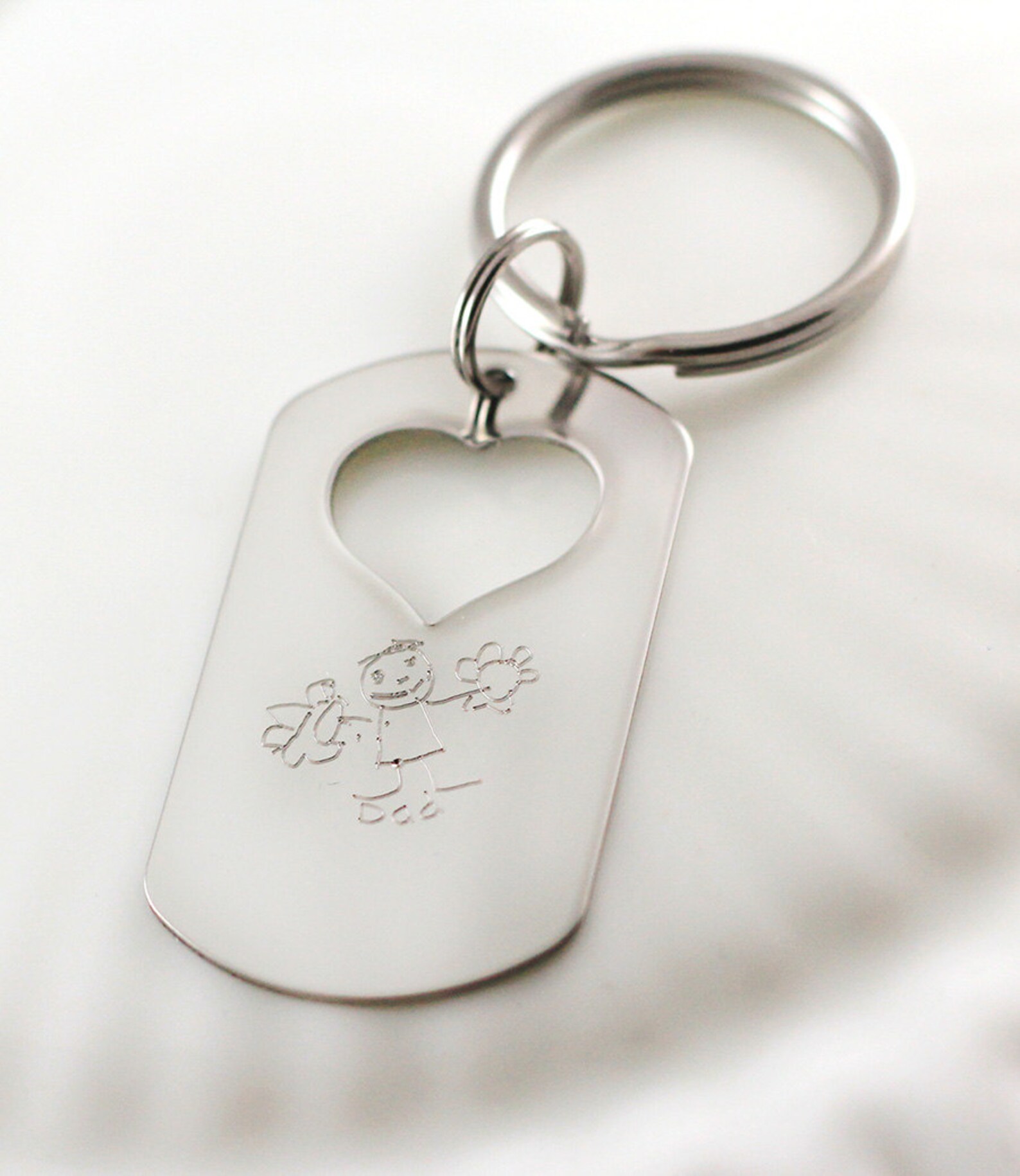 Kids Drawings Key Chain Handwriting Keychain Actual - Etsy