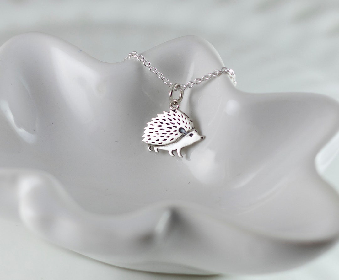Hedgehog Necklace - Sterling Silver Pendant - Gift for Her - Hedgehog ...