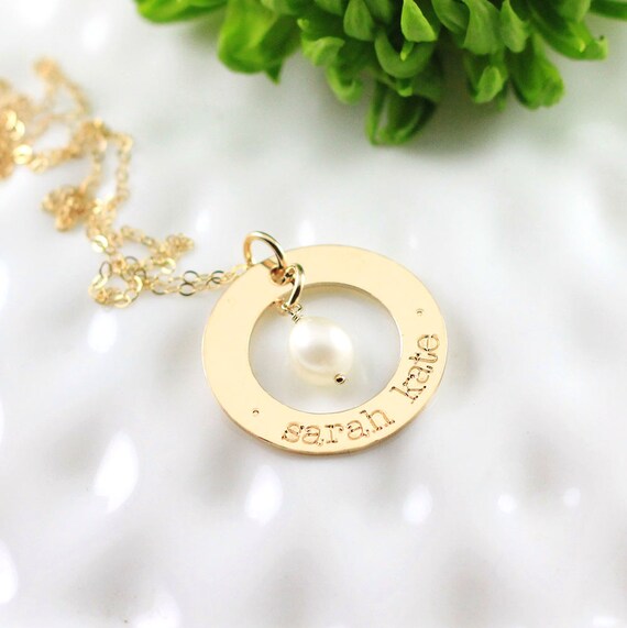 Gold Name Necklace Personalized Jewelry Name Necklace Hand Stamped Mothers Necklace Mom Jewelry Mothers Day Grandmother Necklace Etsy