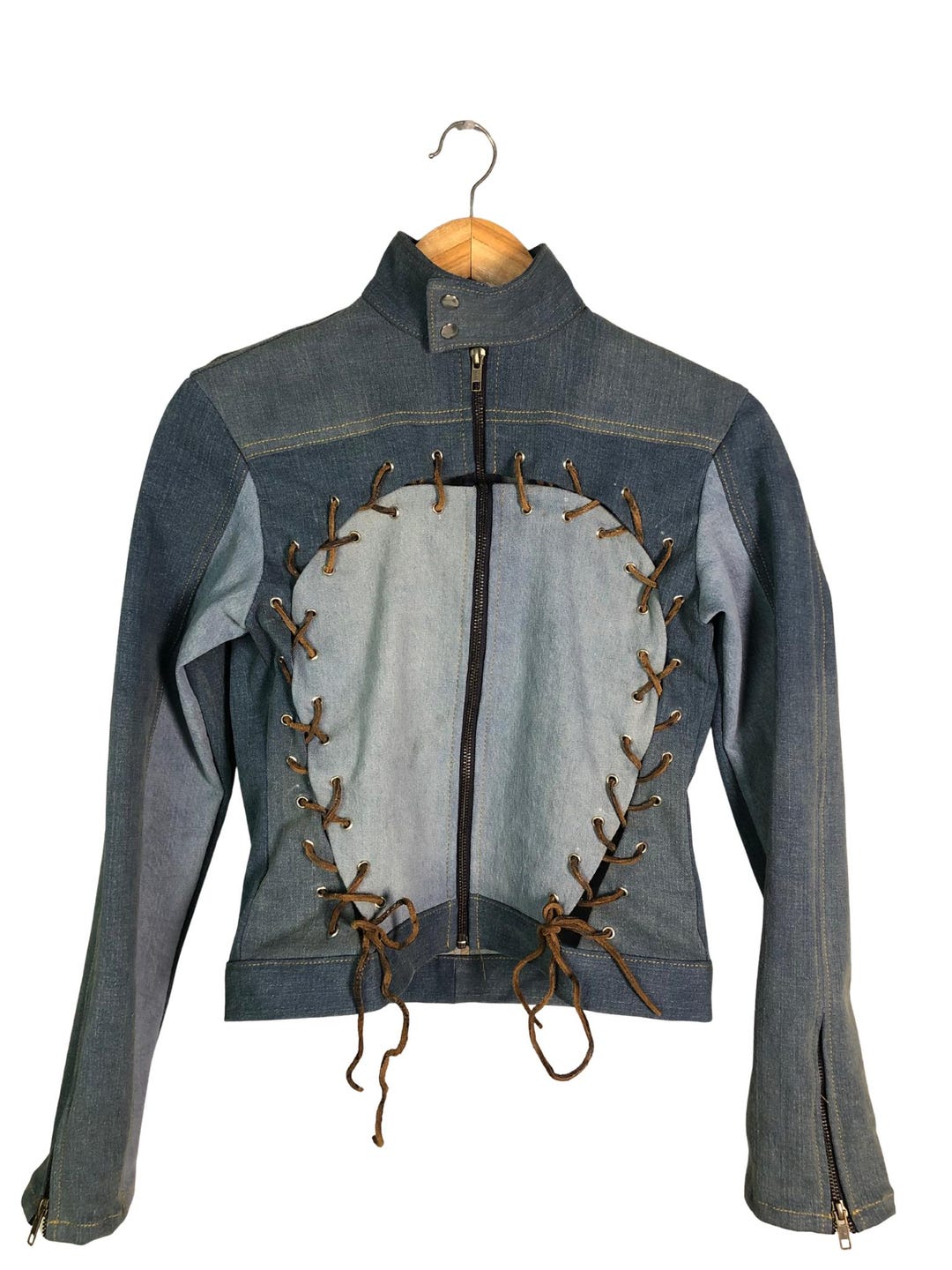 Women Upcycled Lace-up Denim Jacket – Vintage Corset Style Jacket - Etsy