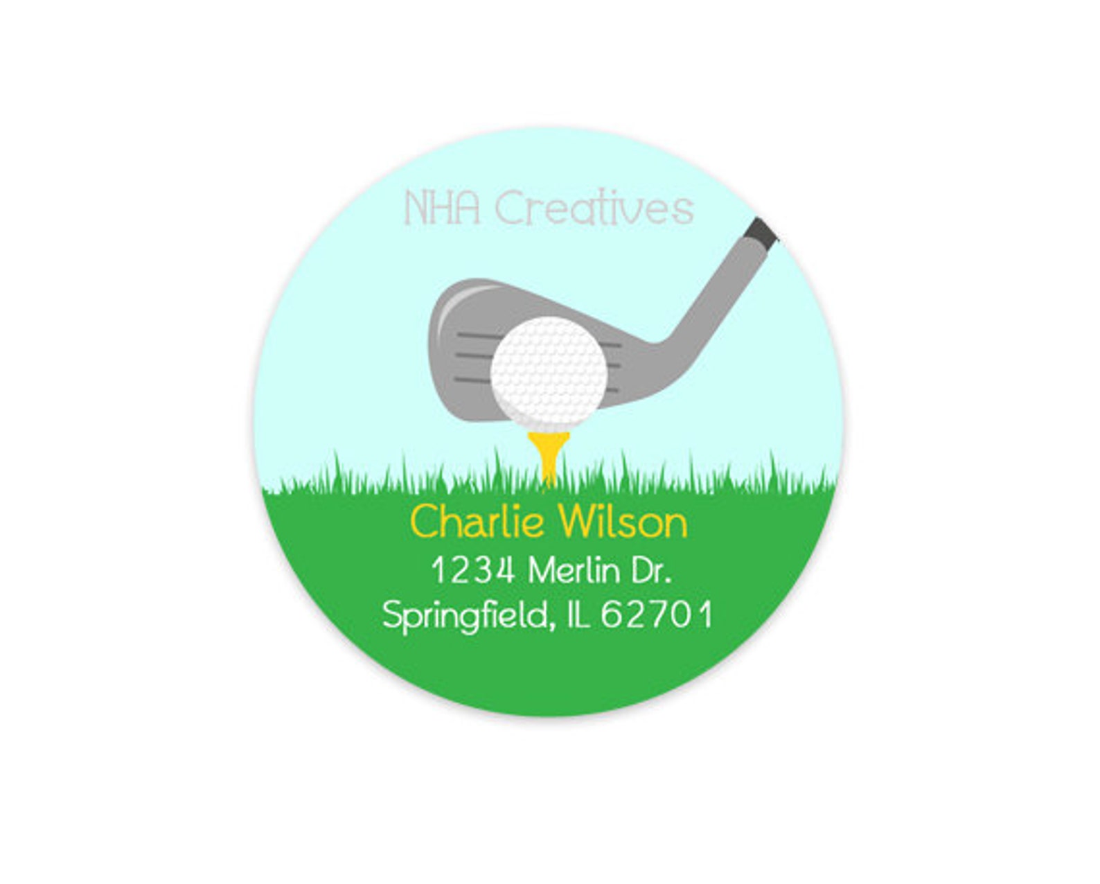 Personalized Golf Address Label DIY Printable Digital File - Etsy