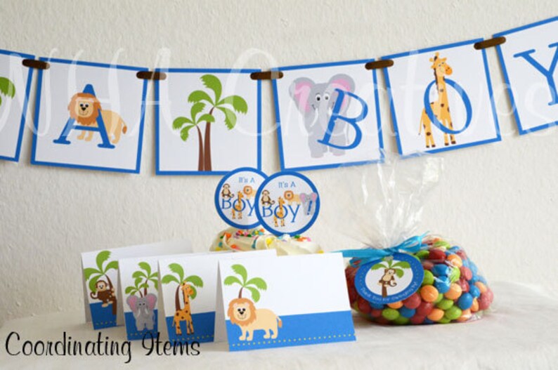 Monkey Favor Tag Girl or Boy DIY Printable Digital File | Etsy