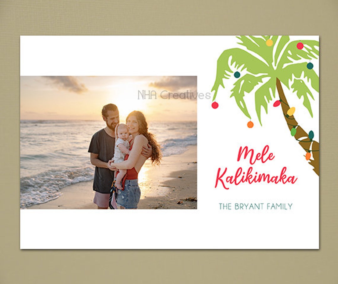 Mele Kalikimaka Photo Christmas Card Christmas Palm Tree Personalized ...