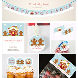 Christmas Banner Happy Holidays with Gingerbread House and | Etsy