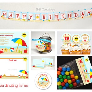 Personalized Beach Treat Bag Topper - DIY Printable Digital File - Etsy