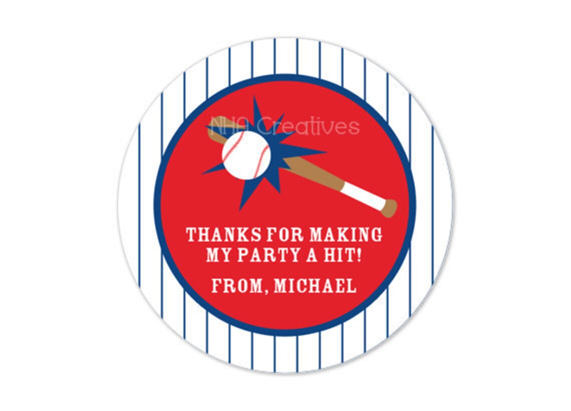 Personalized Baseball Favor Tag DIY Printable Digital File | Etsy