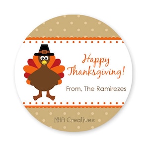 Personalized Thanksgiving Turkey Favor Tag DIY Printable Digital File ...