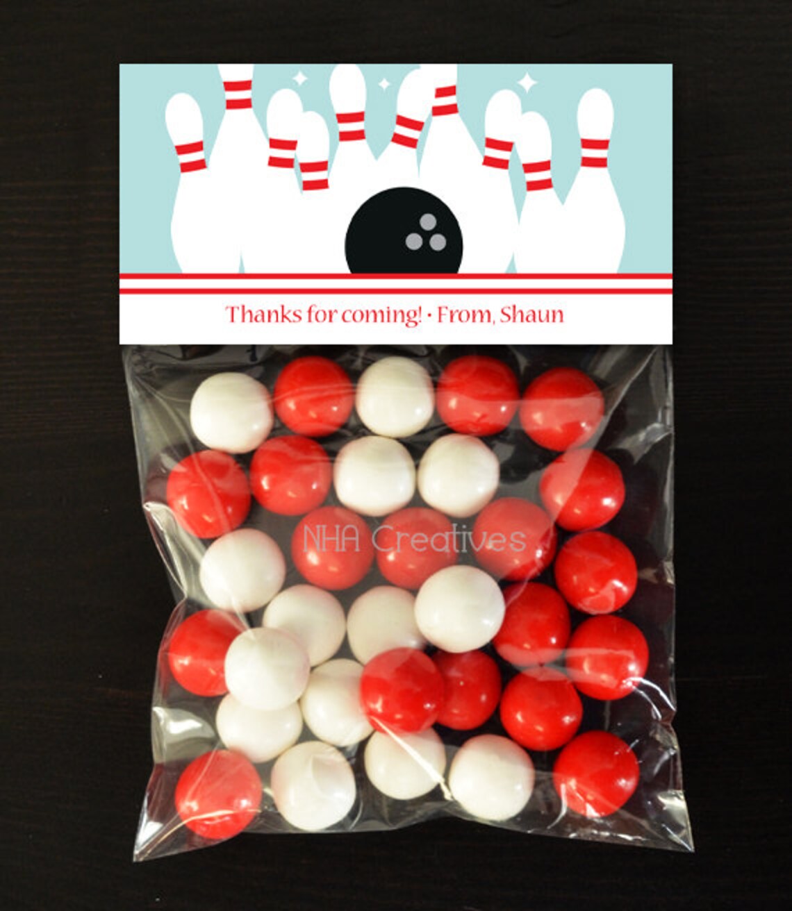 Personalized Bowling Treat Bag Topper DIY Printable Digital - Etsy
