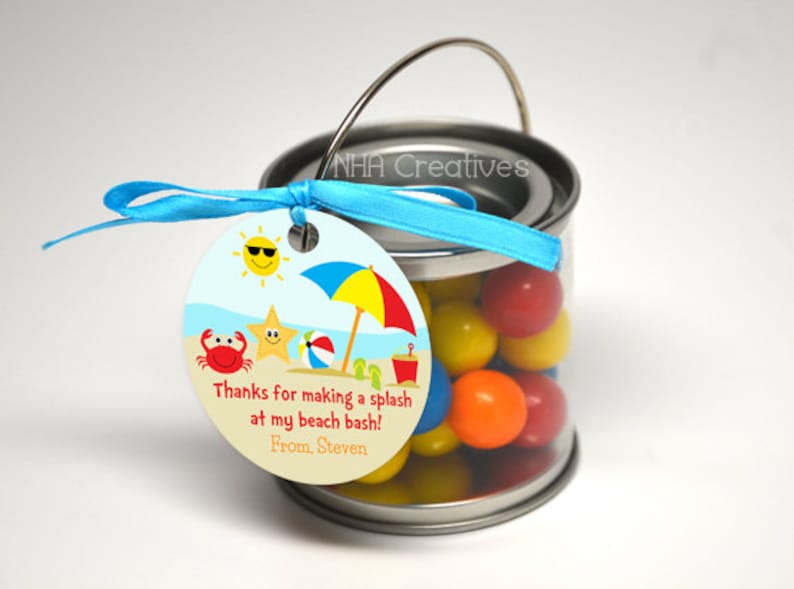 Personalized Beach Favor Tag - DIY Printable Digital File - Etsy