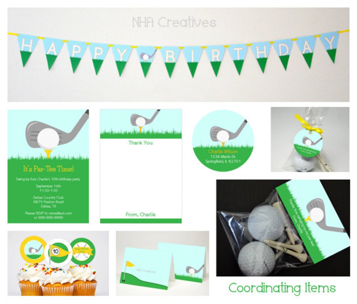 Personalized Golf Treat Bag Topper - DIY Printable Digital File - Etsy