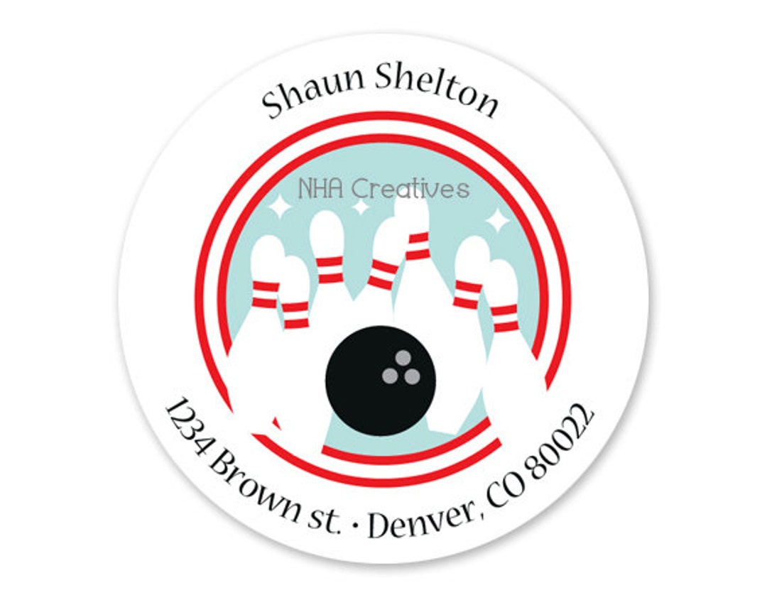 Personalized Bowling Address Label - DIY Printable Digital File - Etsy