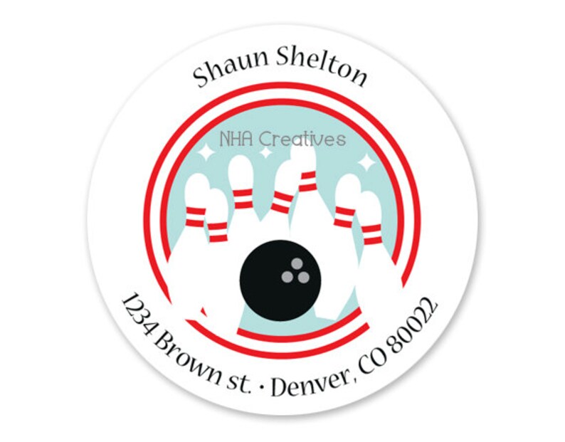 Personalized Bowling Address Label - DIY Printable Digital File - Etsy