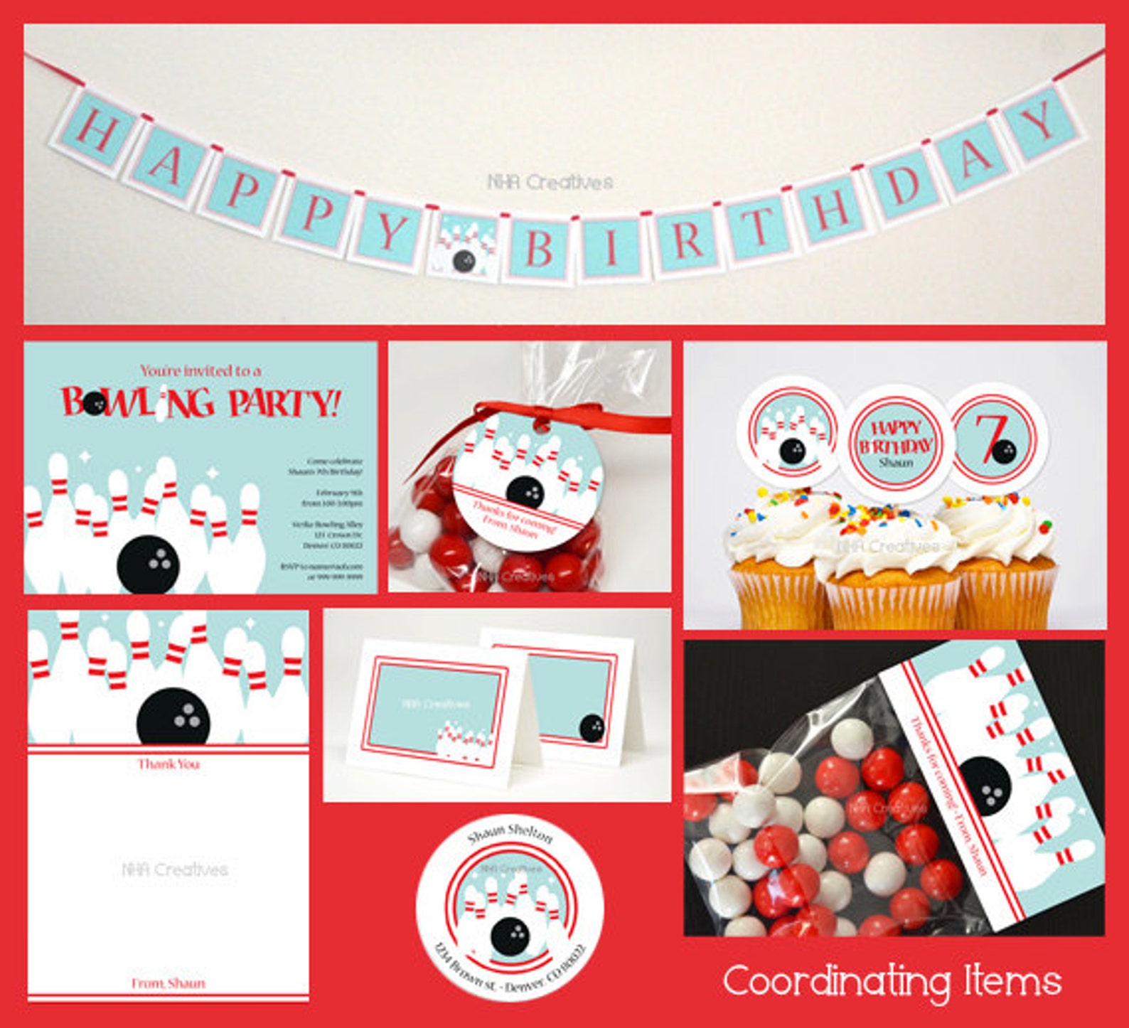Personalized Bowling Address Label - DIY Printable Digital File - Etsy
